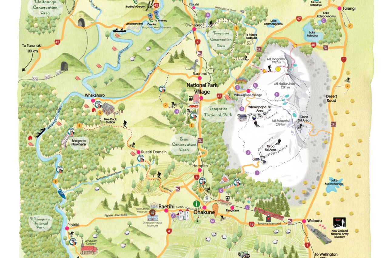 Ruapehu Regional Map Maps Visit Ruapehu